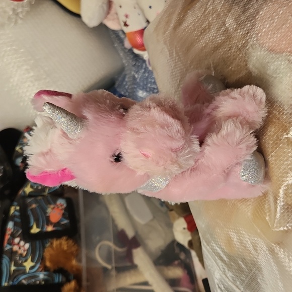 Toys | Goffa Pink Unicorn Plush Stuffed Animal With Silver Sparkle ...
